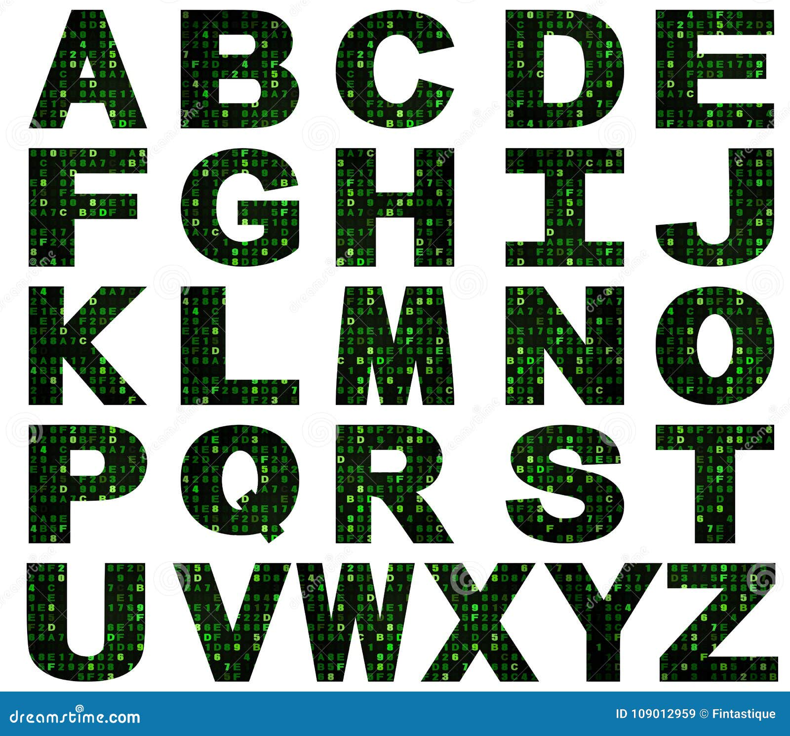 Hex Code Font Isolated on White Illustration Stock Illustration ...