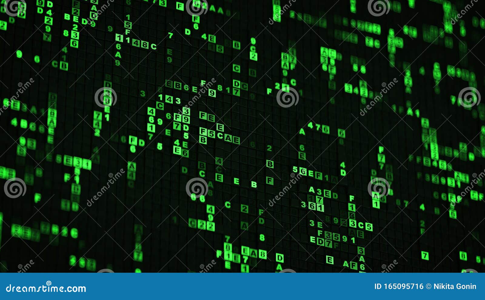 Green HEX Digital Data Code 3D Rendering Illustration Stock ...