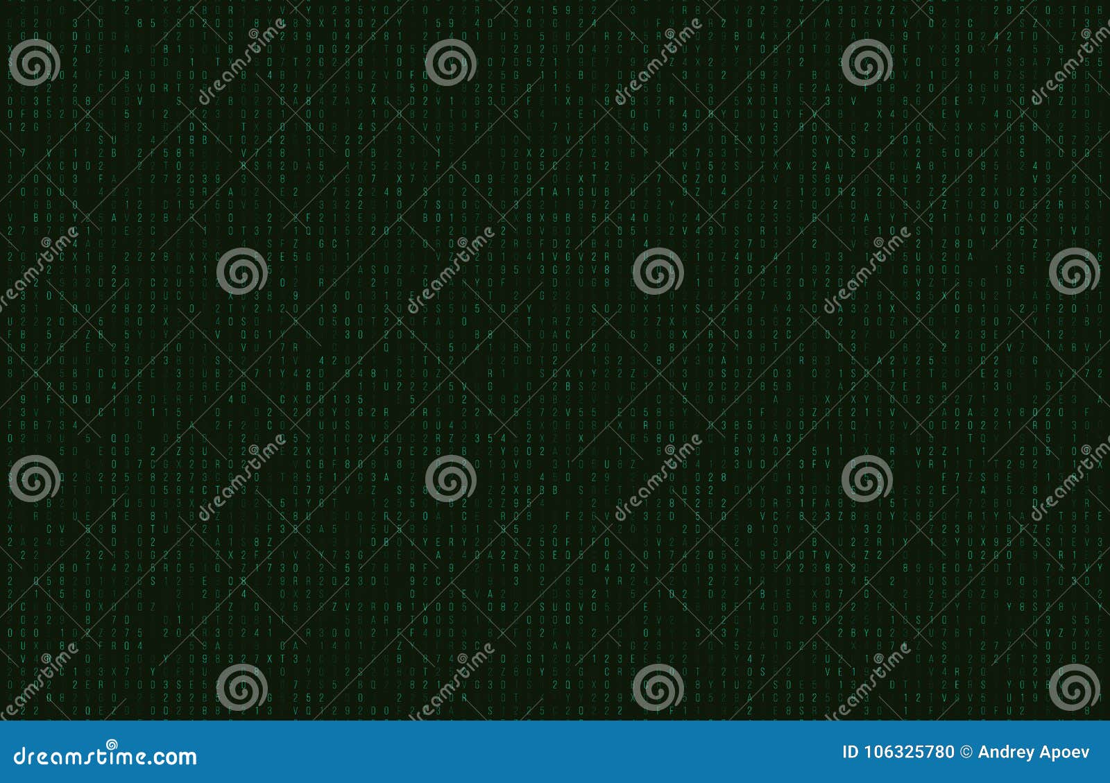 Green Hexadecimal Computer Code Abstract Matrix Background Hacker Attack Generated Computer