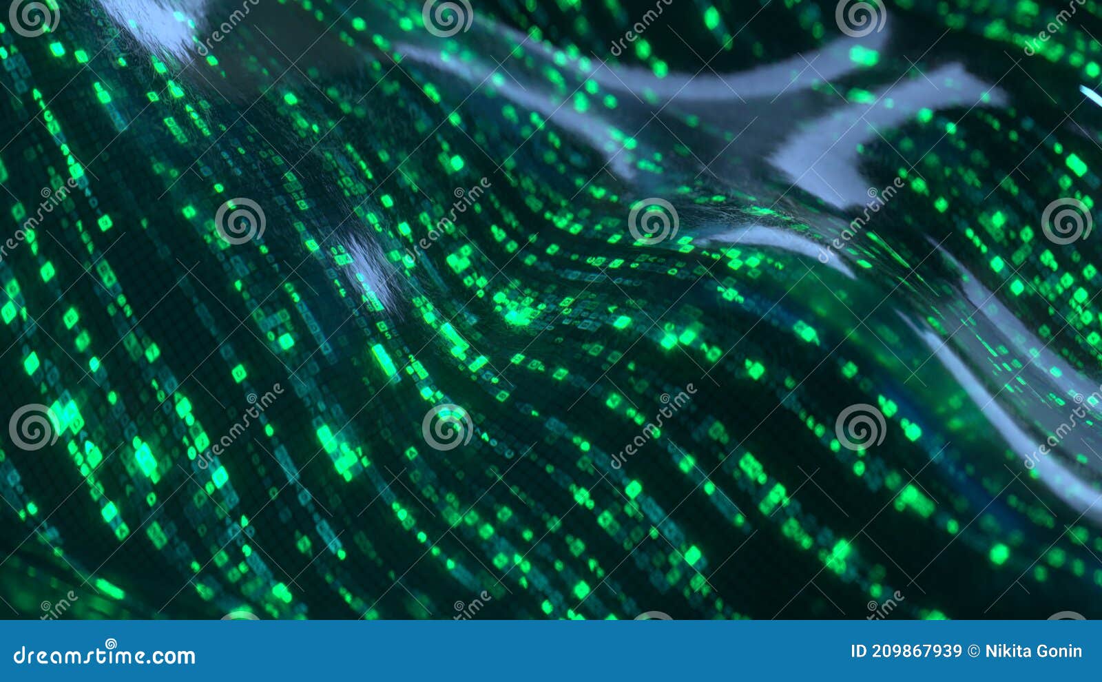 Green Hexadecimal Computer Code Abstract Matrix Background Hacker Attack Generated Computer