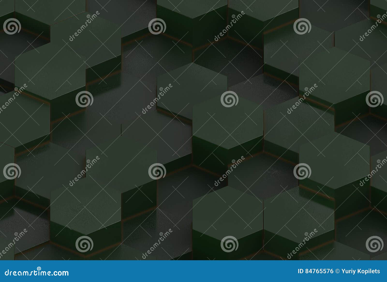 Green Hexagon Background Texture. 3d Render Stock Illustration ...