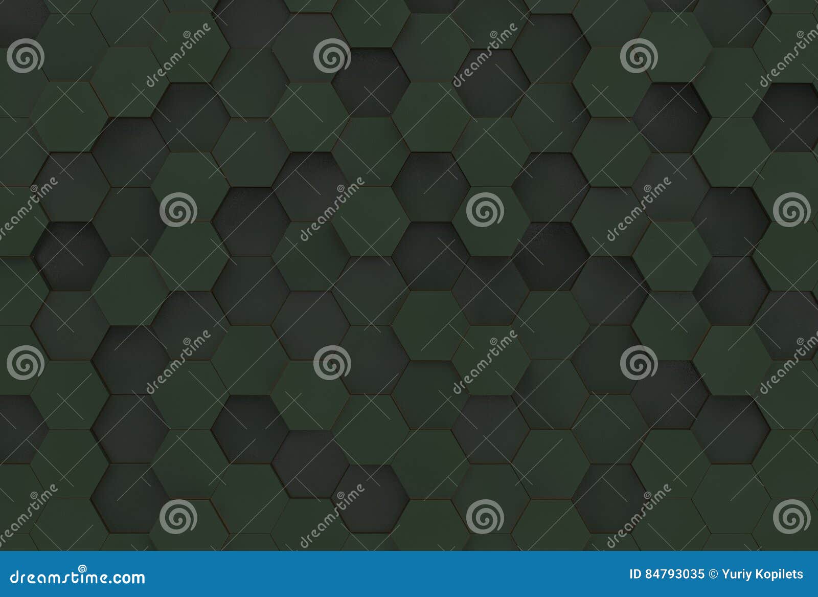 Green Hexagon Background Texture. 3d Render Stock Illustration ...