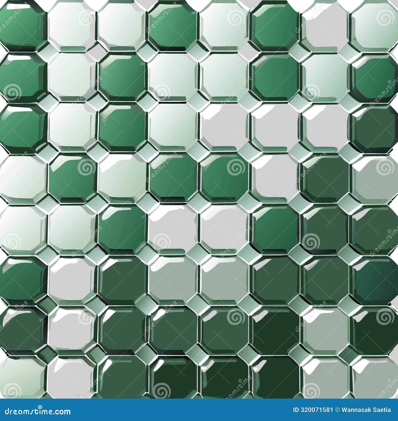 Green Hexagon Seamless Pattern Stock Vector - Illustration of aqua ...