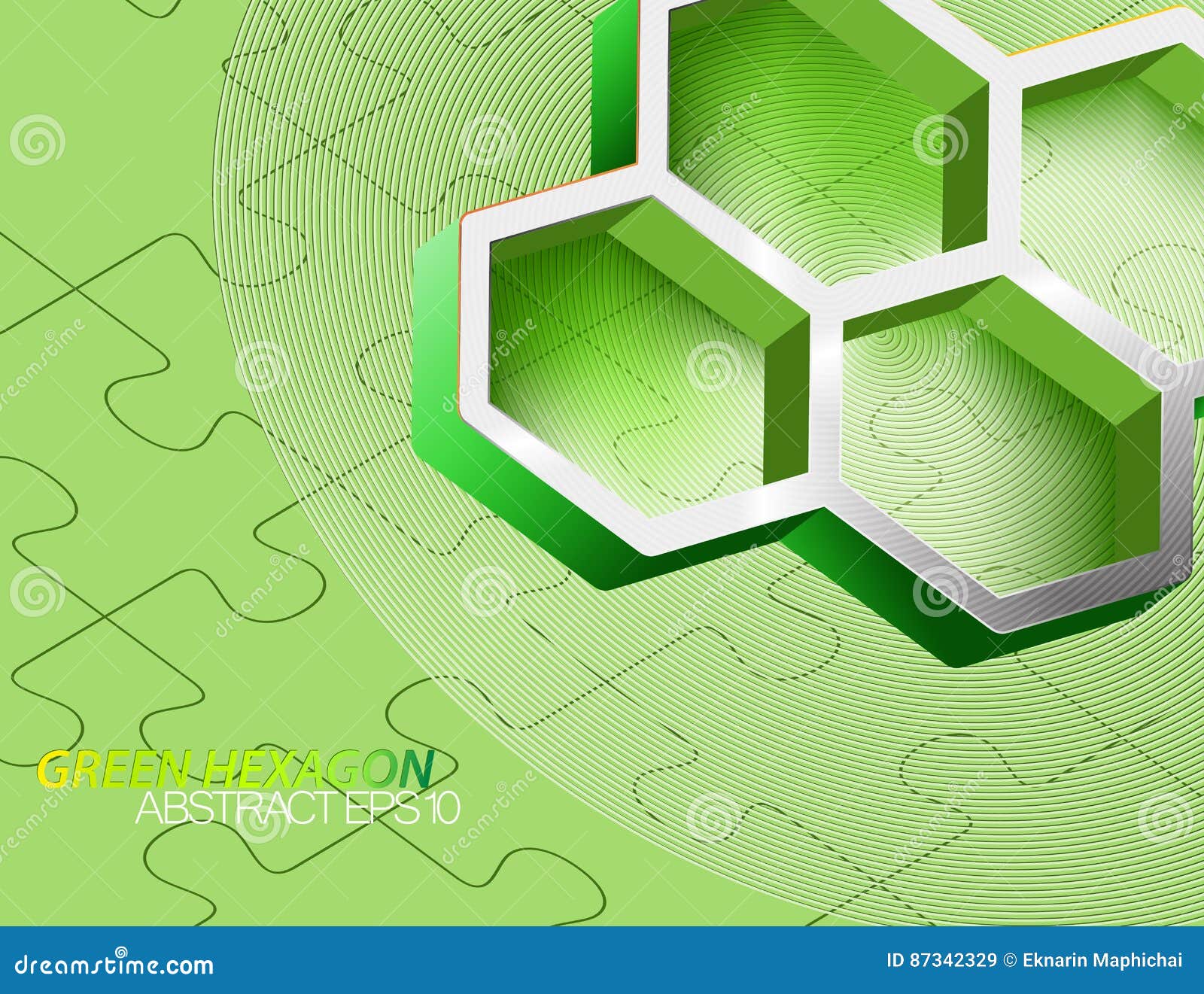 Green Hexagonal Shape Scene Vector Concepts Stock Vector - Illustration ...