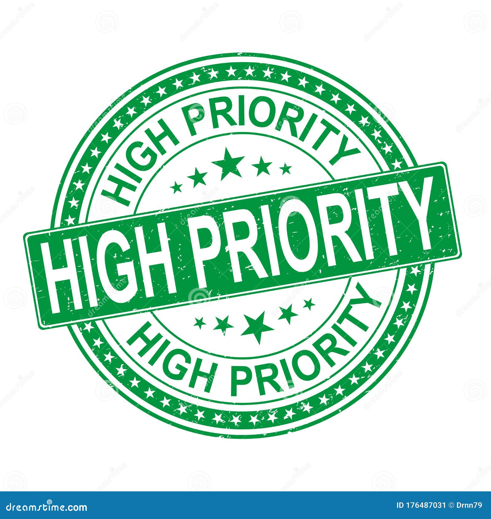 Green High Priority Ink Vector Stamp Illustration Isolated on White ...