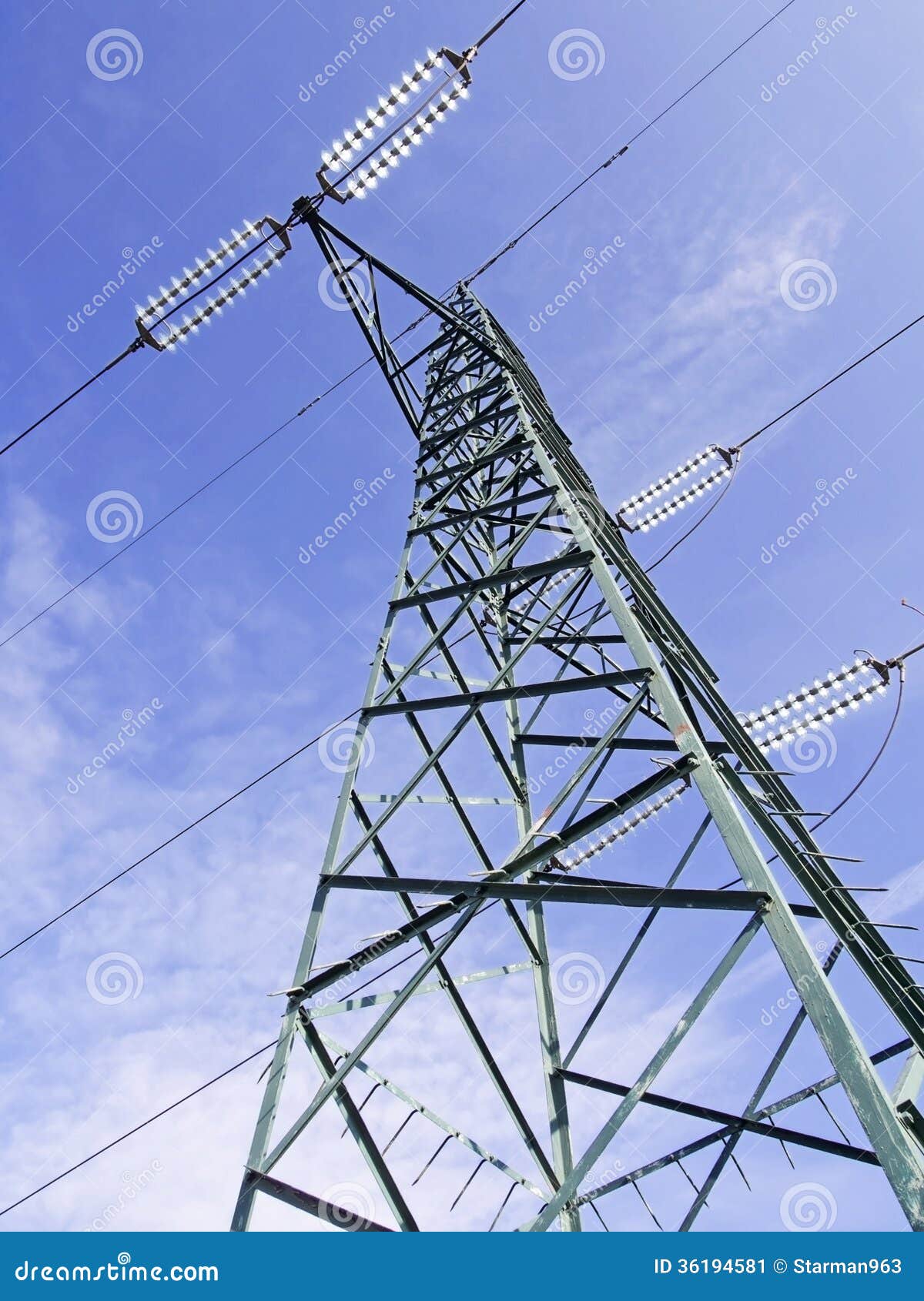 Green High Voltage Pylons View from Above Stock Image - Image of cable ...
