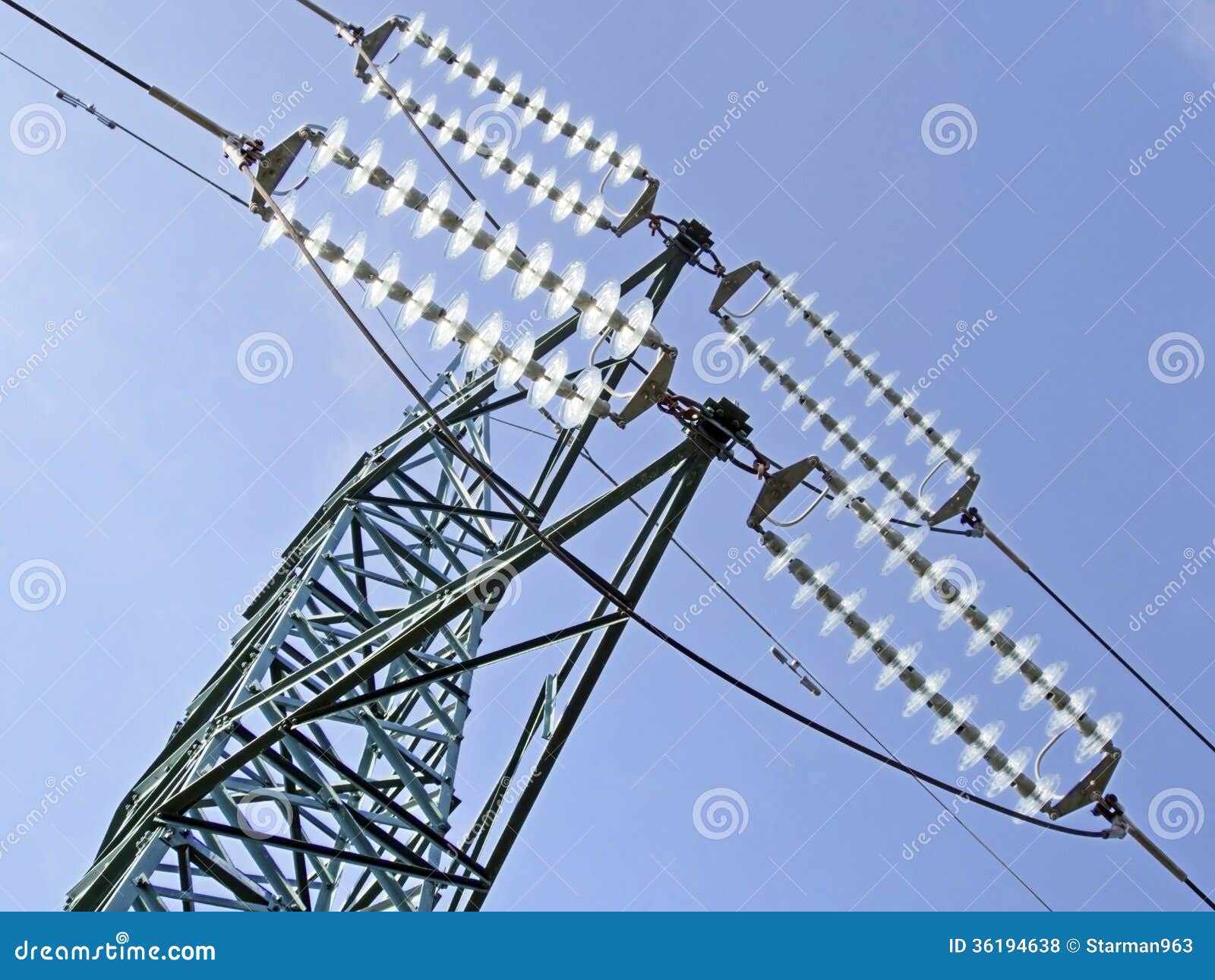 Green High Voltage Pylons View from Above Stock Photo - Image of ...