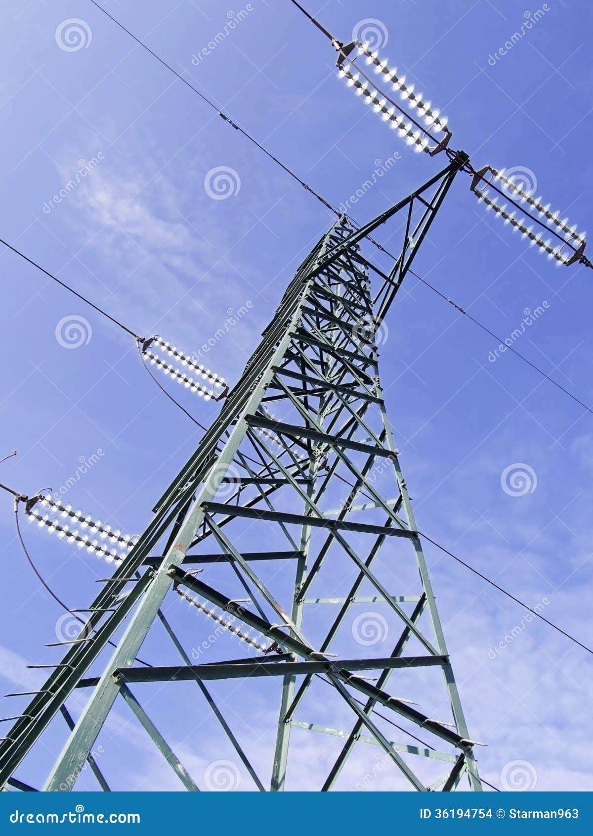 Green High Voltage Pylons View from Above Stock Photo - Image of ...