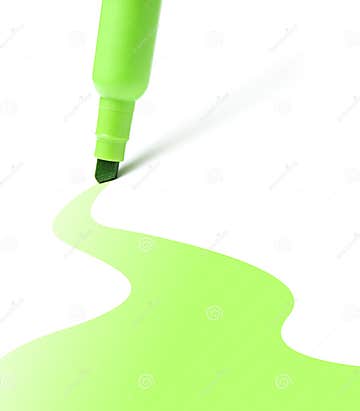 Green Highlighter with Color Wave Stock Image - Image of marker ...