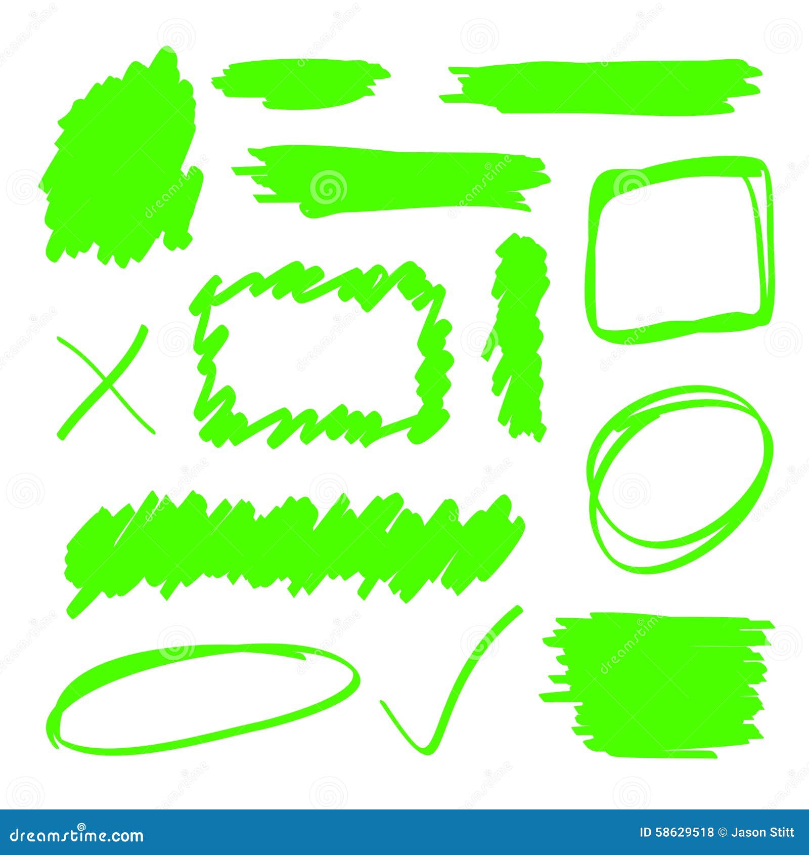 Green Highlighter Elements stock vector. Illustration of rectangle ...