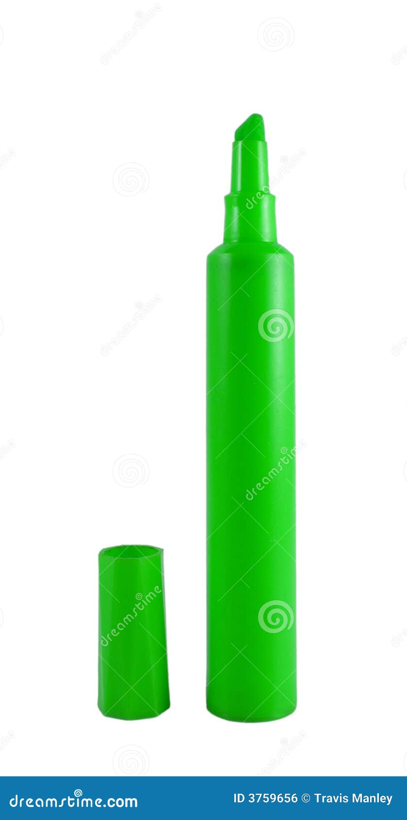 Green highlighter isolated stock photo. Image of highlighter - 3759656