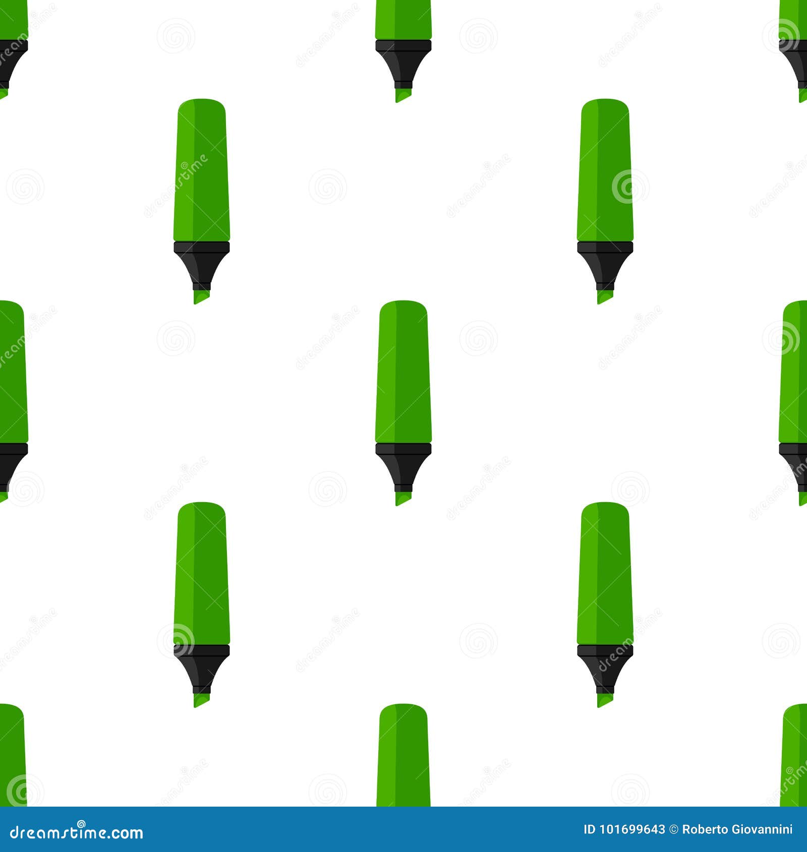Green Highlighter Pen Seamless Pattern Stock Vector - Illustration of ...