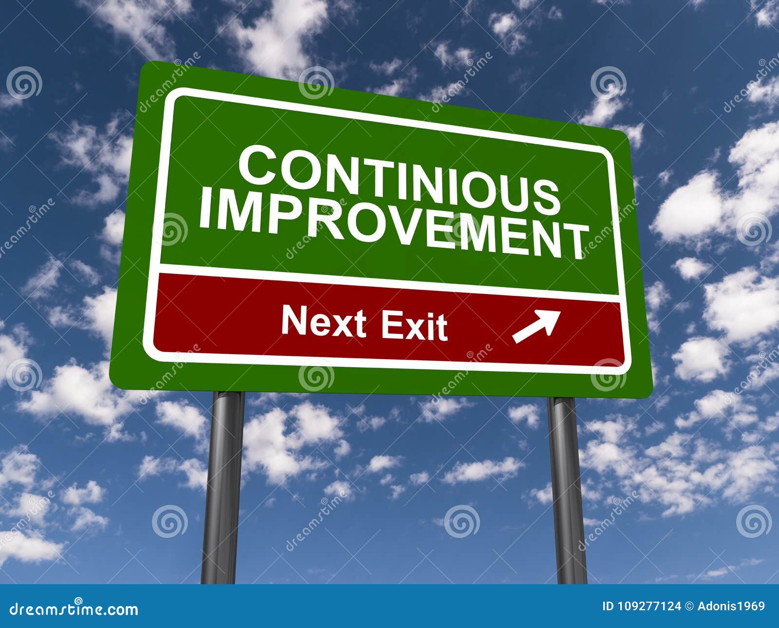 Continuous Improvement Sign Stock Illustration - Illustration of ...