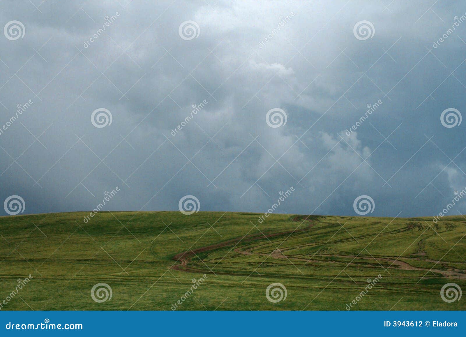 Green hill on a rainy day stock photo. Image of flora - 3943612