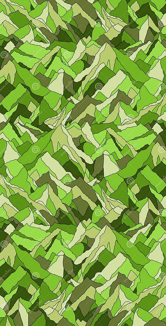 Green Hills with Enhancing Pattern Stock Illustration - Illustration of ...