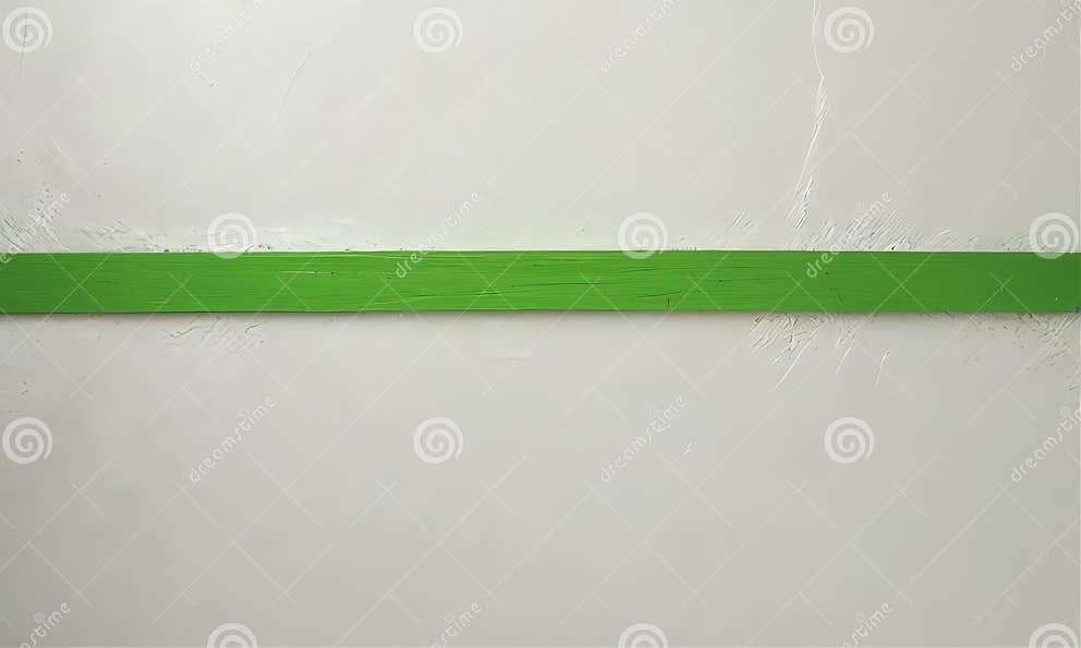 Green Horizontal Line Runs Across White Wall, Creating Simple and Clean ...