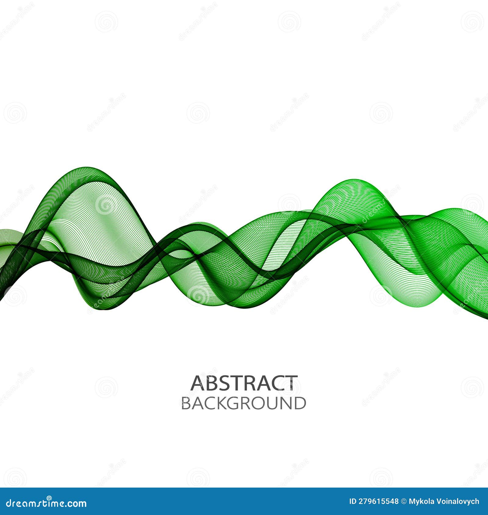 Green Vector Horizontal Wave Isolated on White Background, Design ...