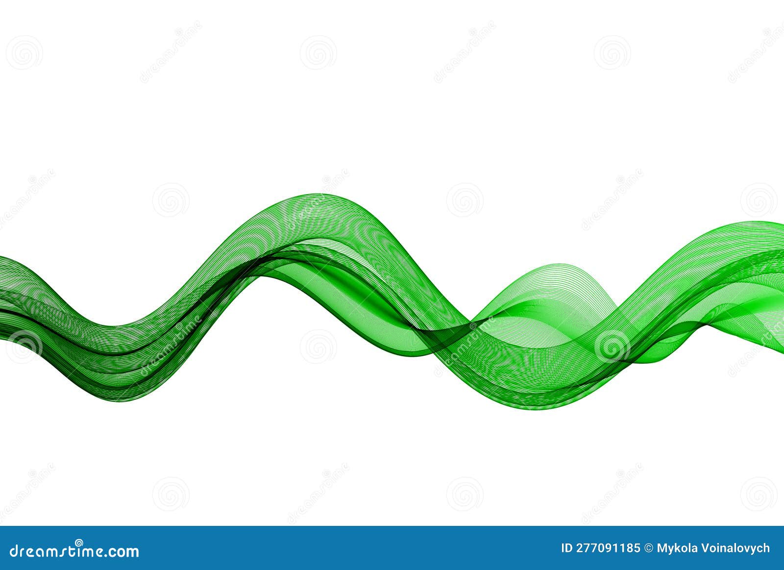 Green Horizontal Wave on White Background, Design Element Stock Image ...