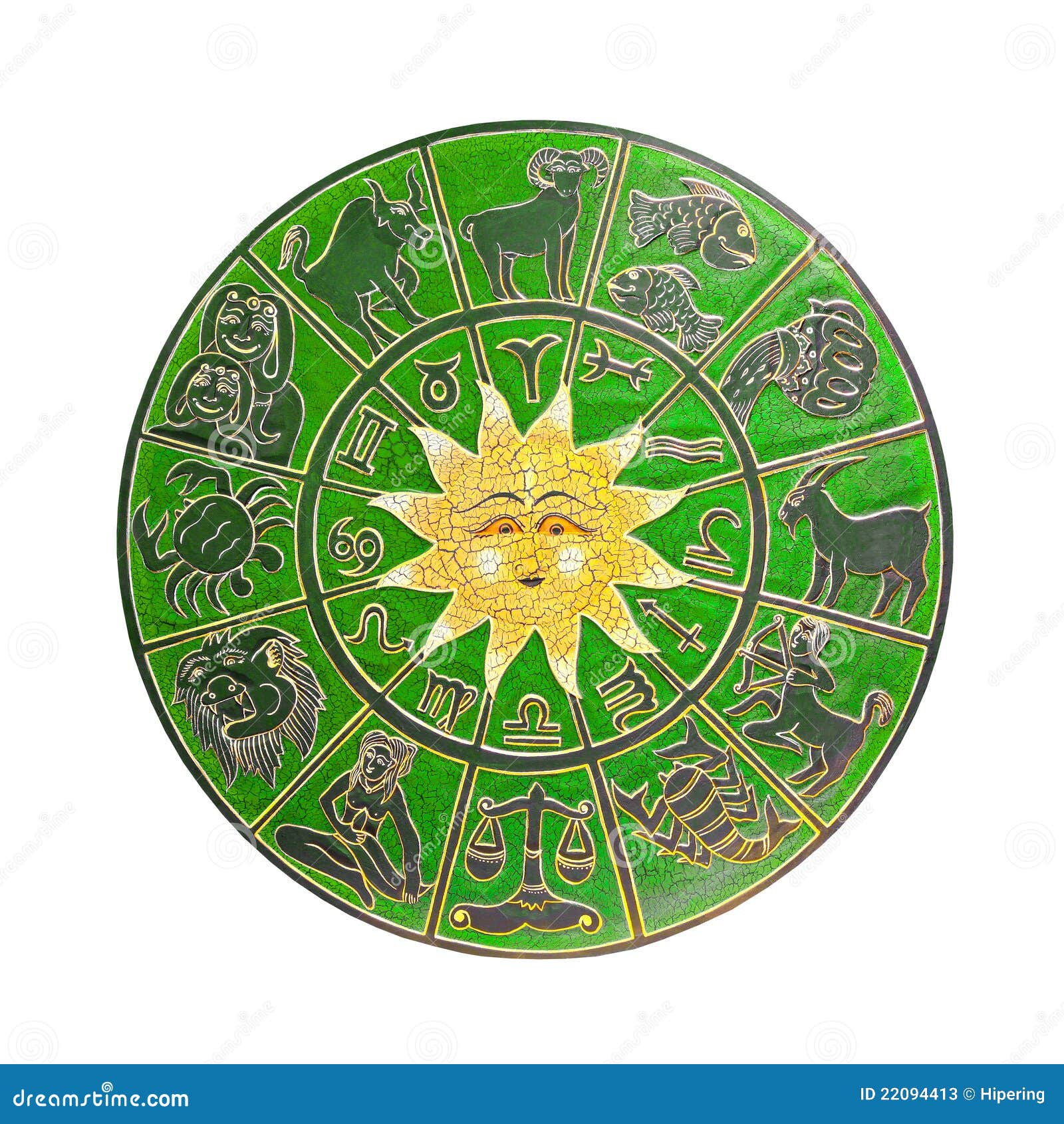Green horoscope wheel stock image. Image of fortune, horoscope - 22094413