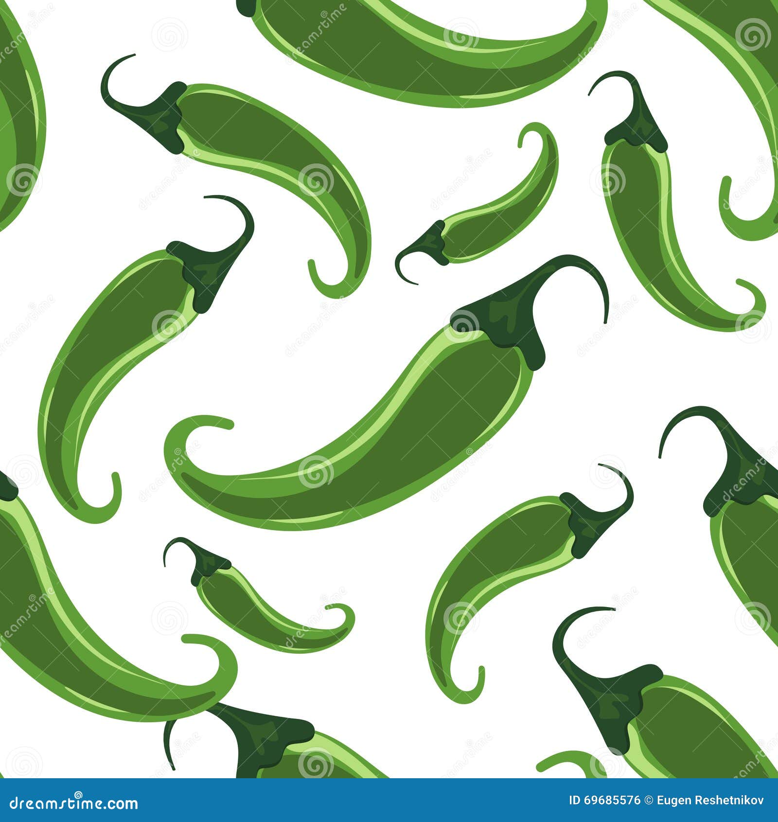 Green Hot Chili Peppers Seamless Pattern Stock Vector - Illustration of ...