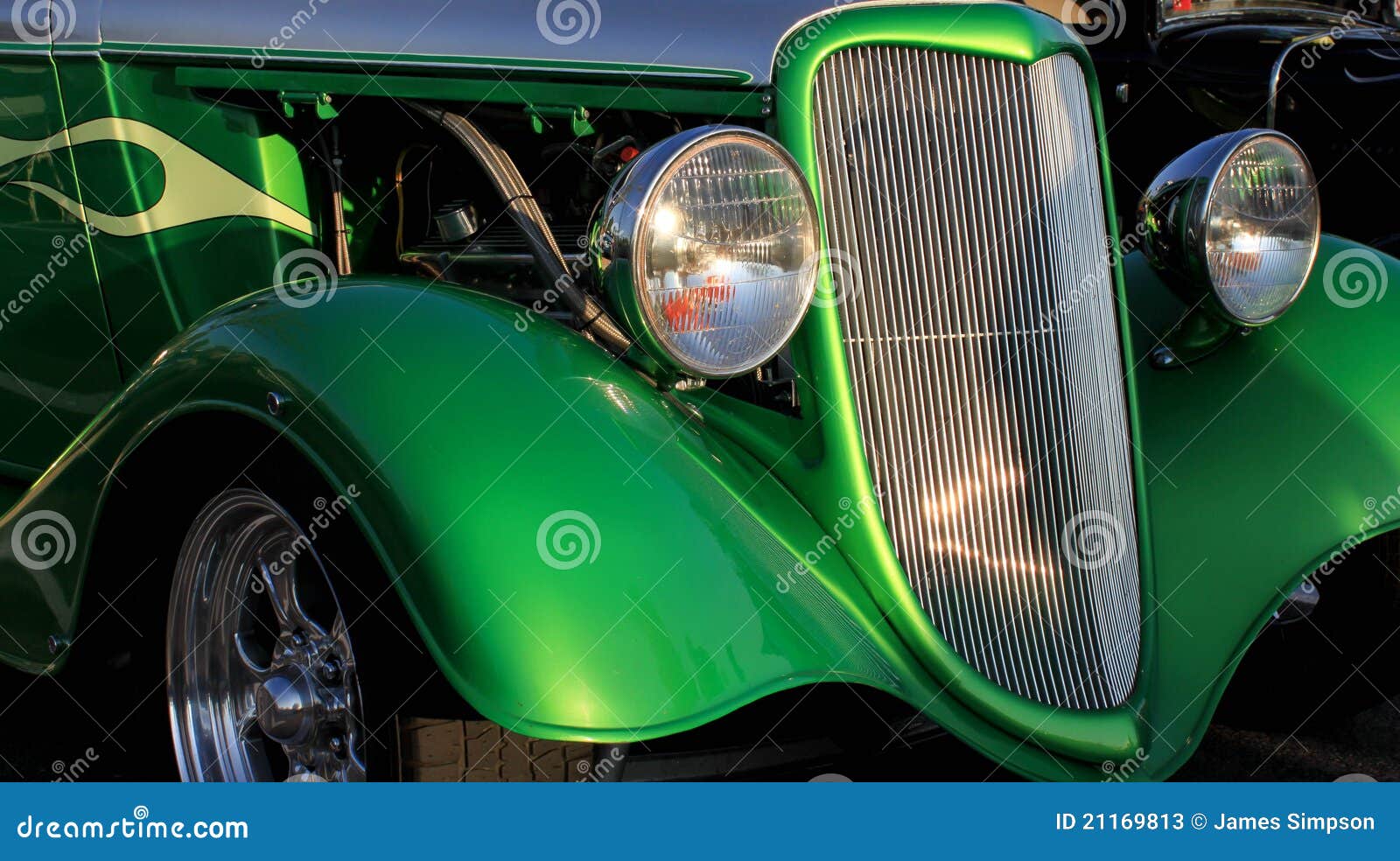Green Hot Rod stock image. Image of grill, artistry, america - 21169813