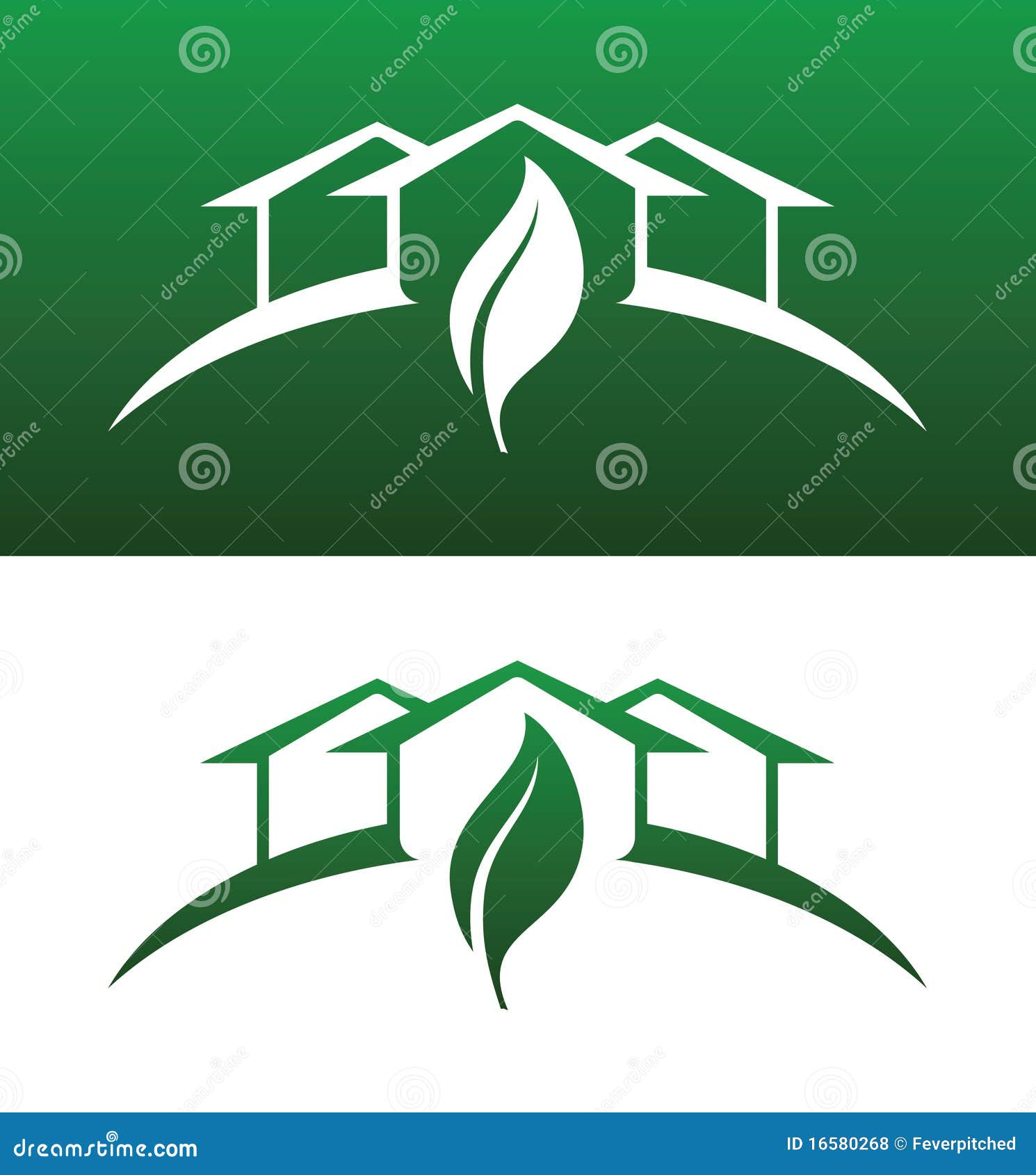 Green House Concept Icons Both Solid and Reversed Stock Vector ...