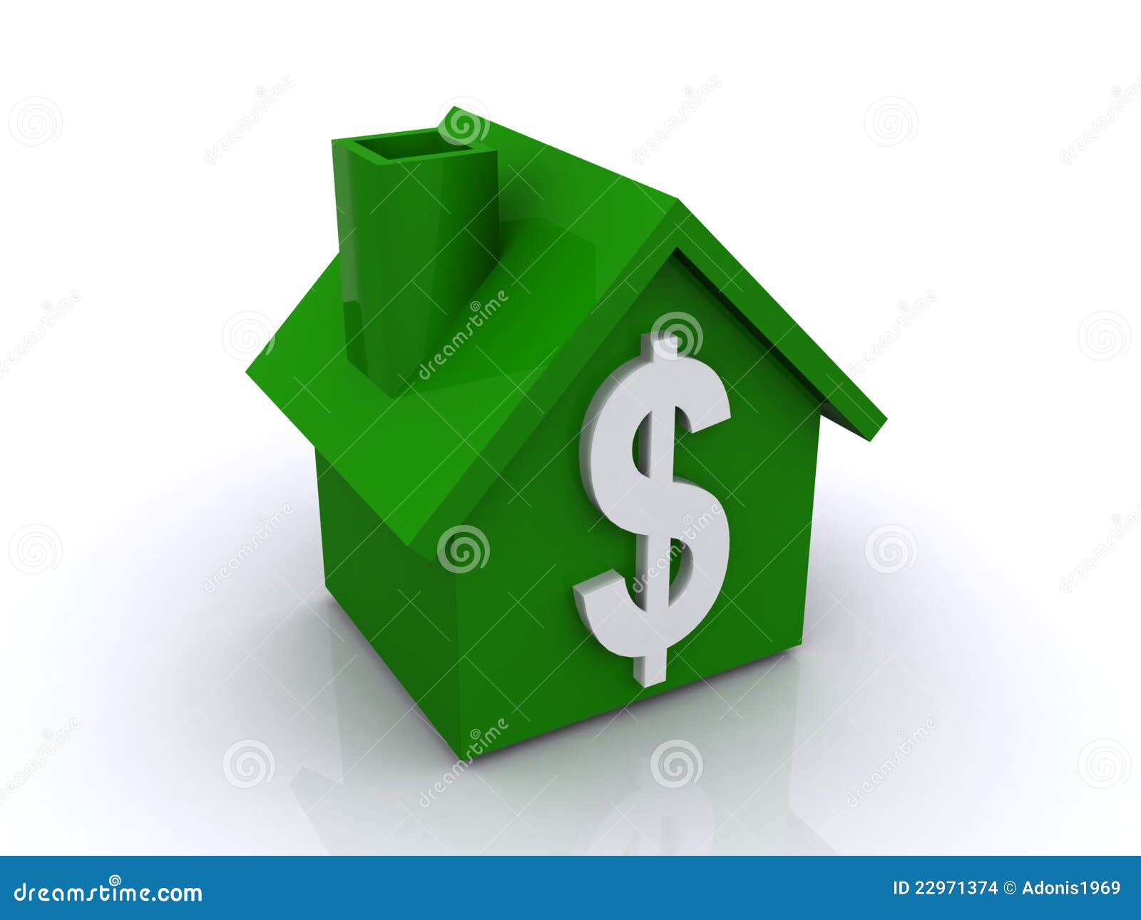Green House with Dollar Sign Stock Illustration - Illustration of ...