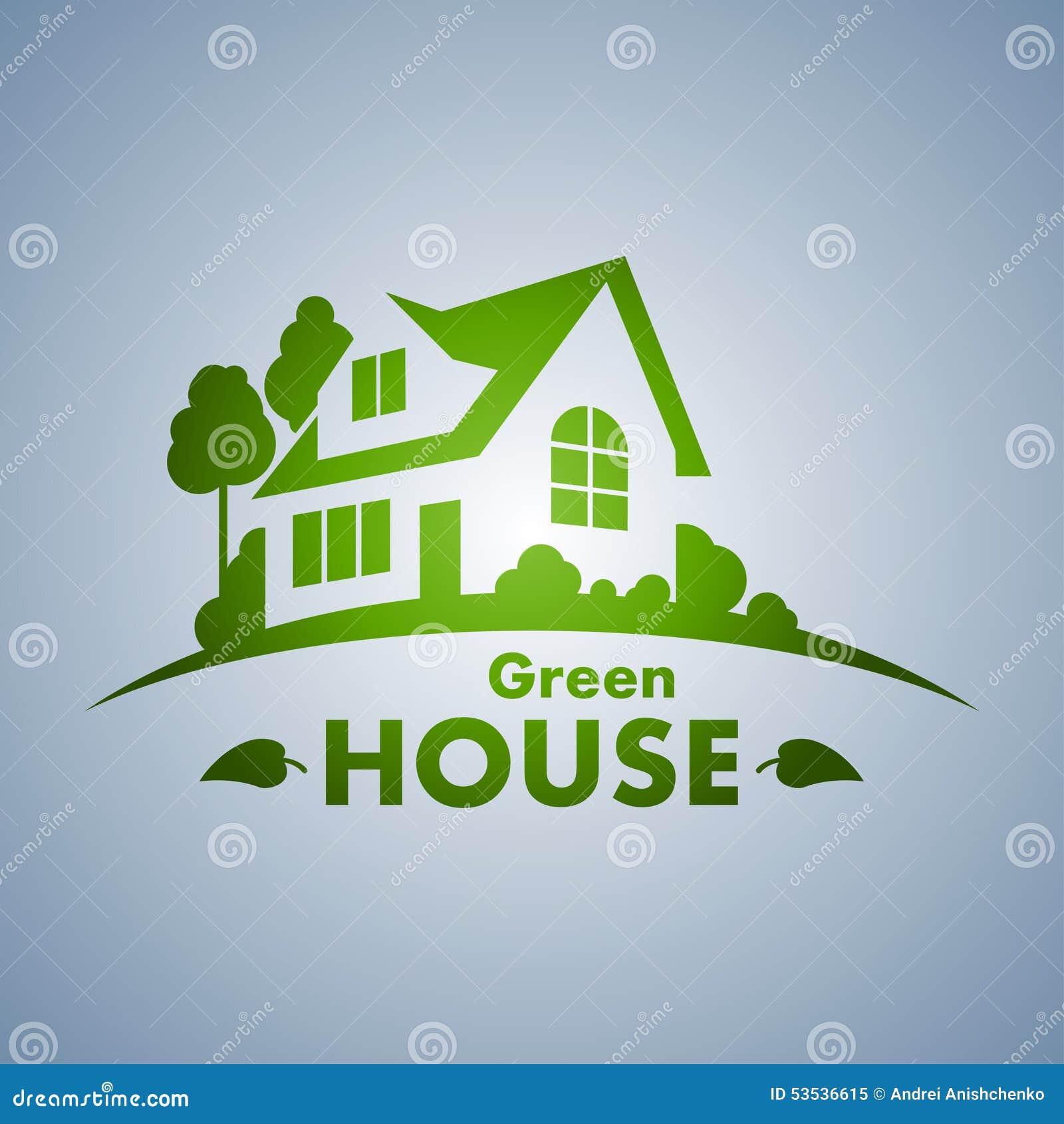 Green House stock vector. Illustration of estate, house - 53536615