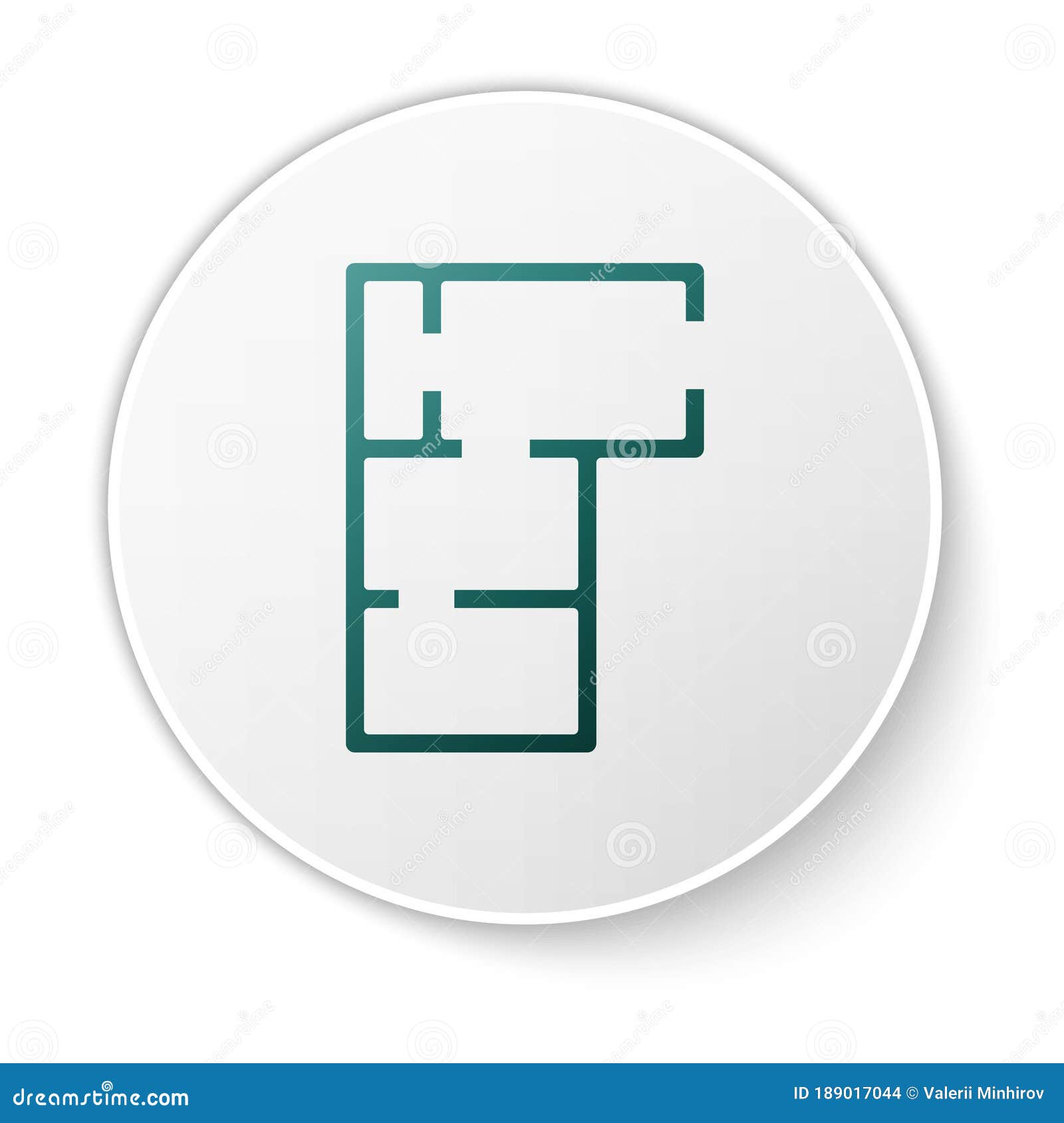 Green House Plan Icon Isolated on White Background. White Circle Button ...