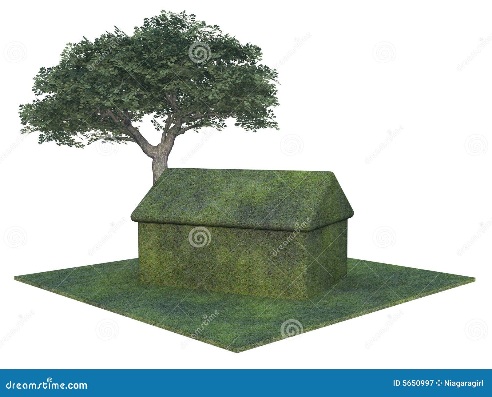 Green House and Tree stock illustration. Illustration of background ...