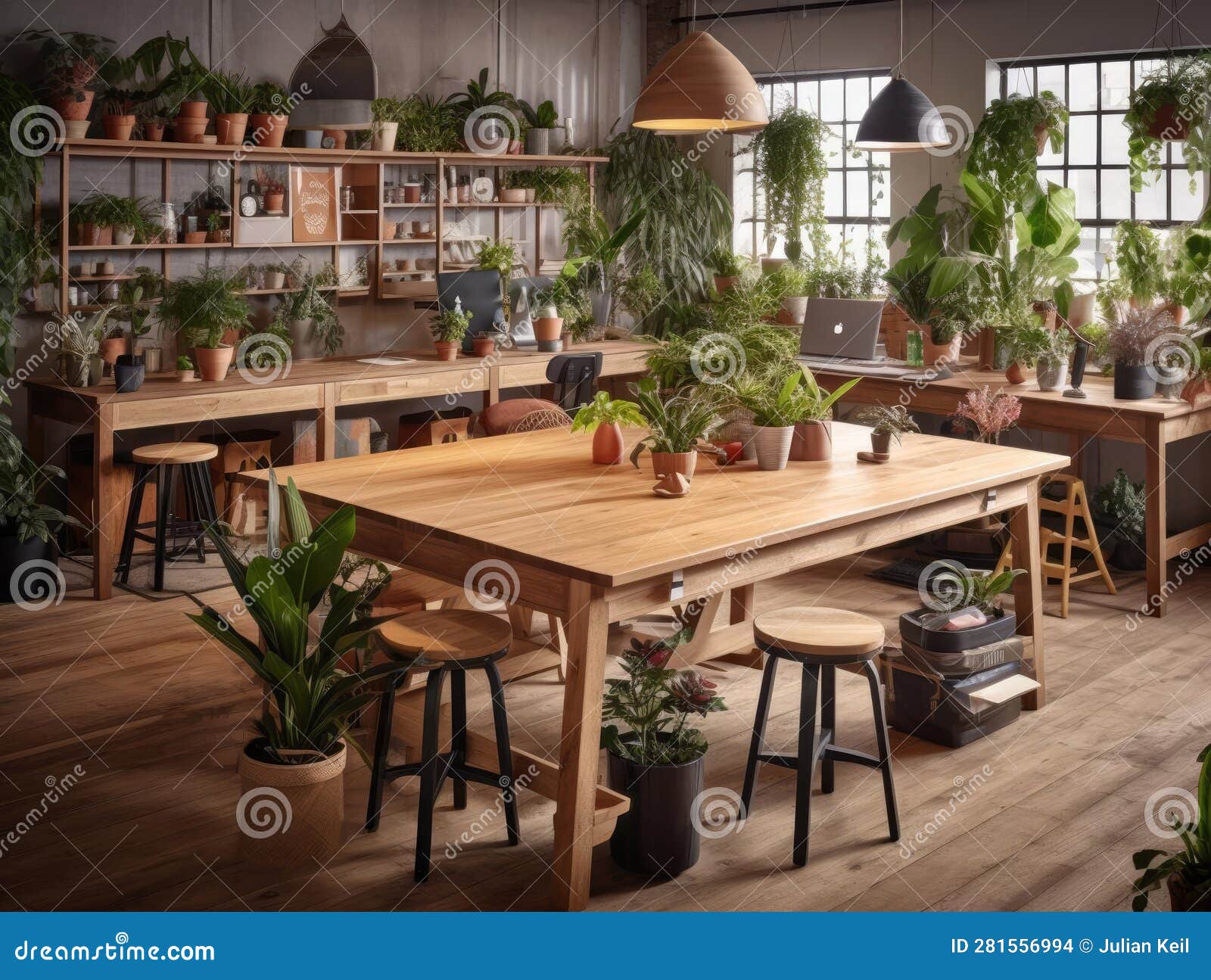 Green Hub Collaborative Workspace for Nature Enthusiasts Stock ...