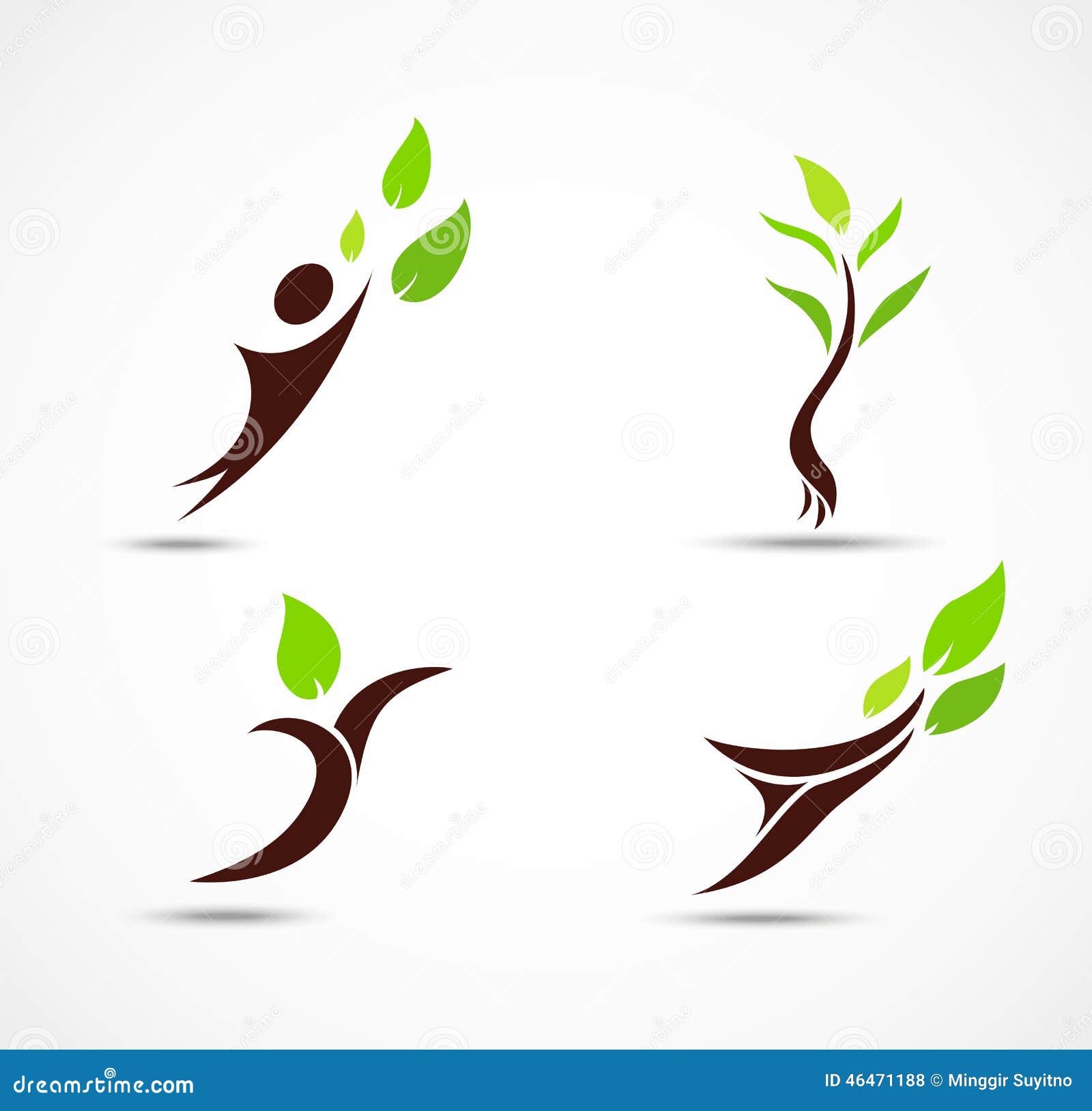 Green human ecology icons stock vector. Illustration of collection ...