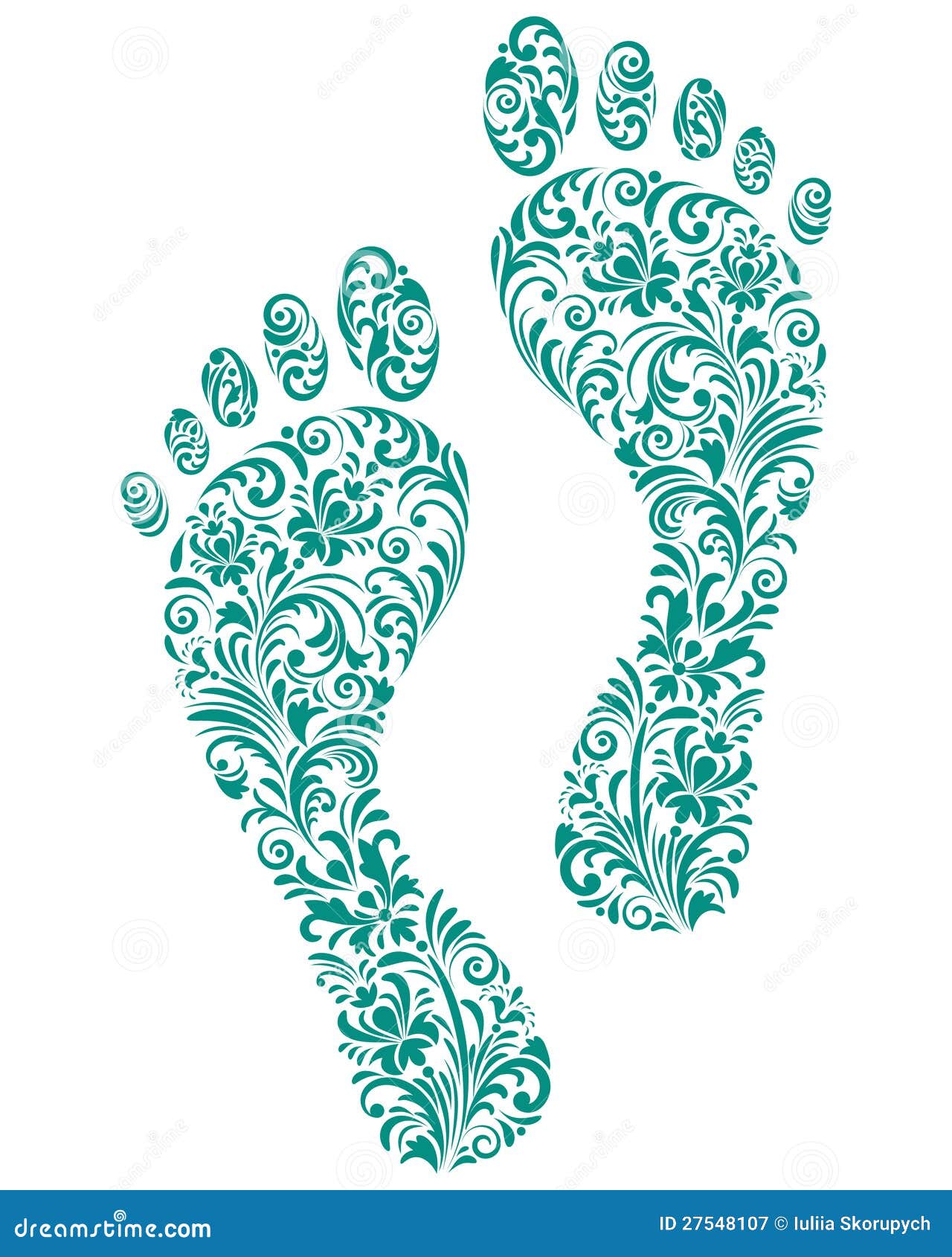 Human Footprints Track. Footsteps Route, Walking Feet Tracks With Pin ...