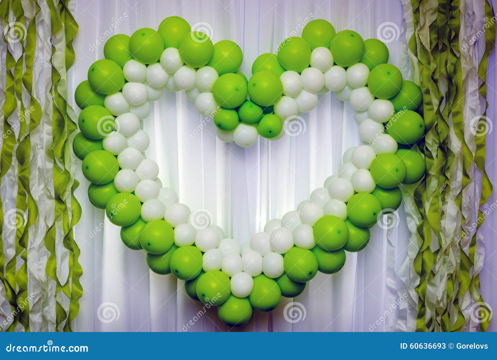 Green Hurt Made of Balloons Stock Illustration - Illustration of lover ...