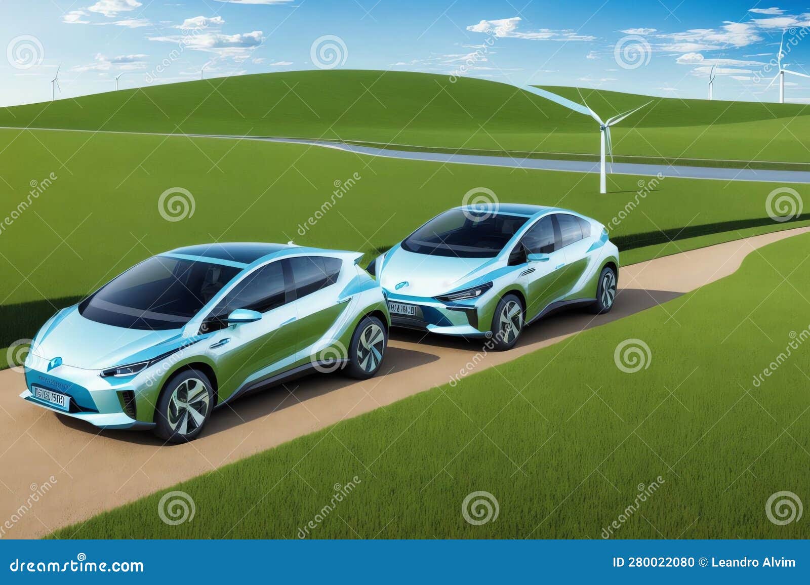 Green Hydrogen Fuel Cell Vehicle.AI Generated Stock Illustration ...