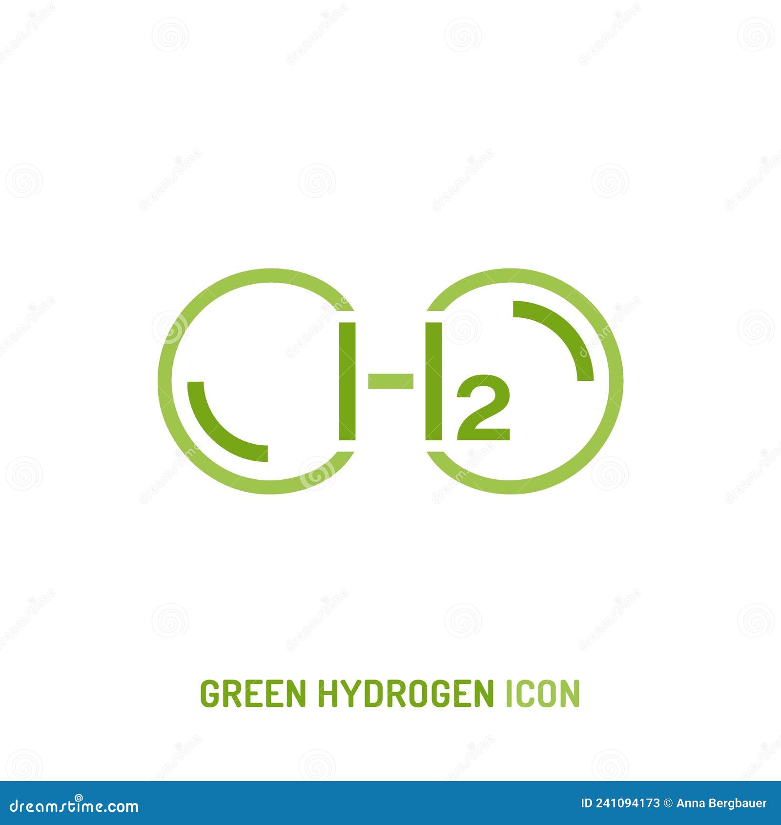 Green Hydrogen Molecule Sign. Editable Vector Illustration Stock Vector ...
