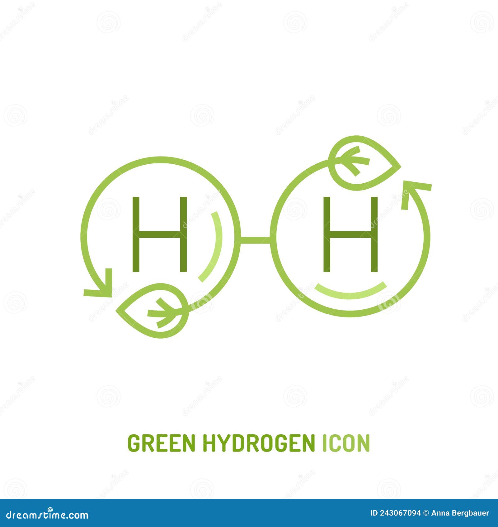 Green Hydrogen Production Symbol. Editable Vector Illustration Stock ...