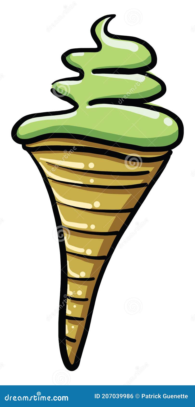 Green Ice Cream, Illustration, Vector Stock Vector - Illustration of ...