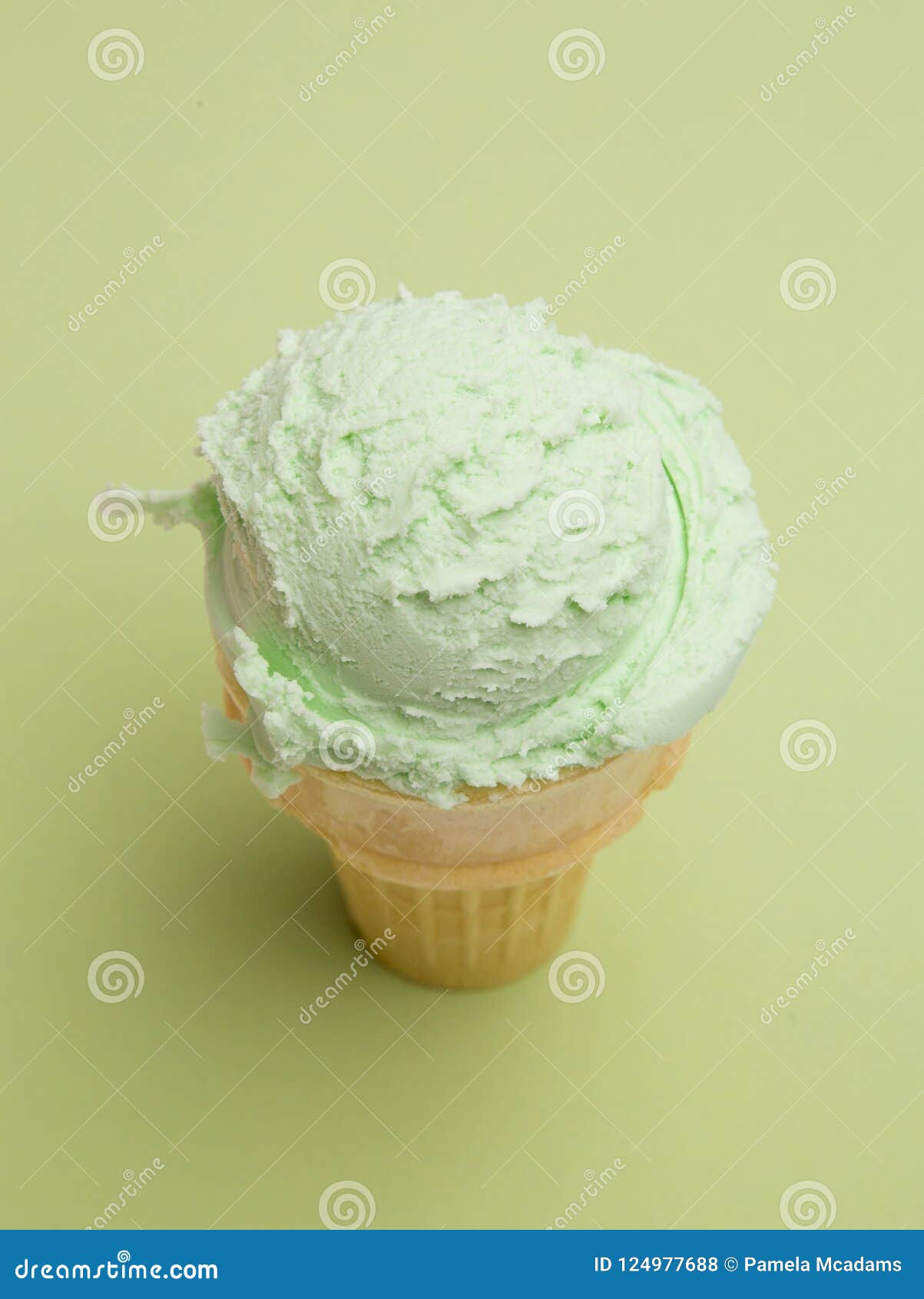 Green Ice Cream stock photo. Image of summer, snack - 124977688