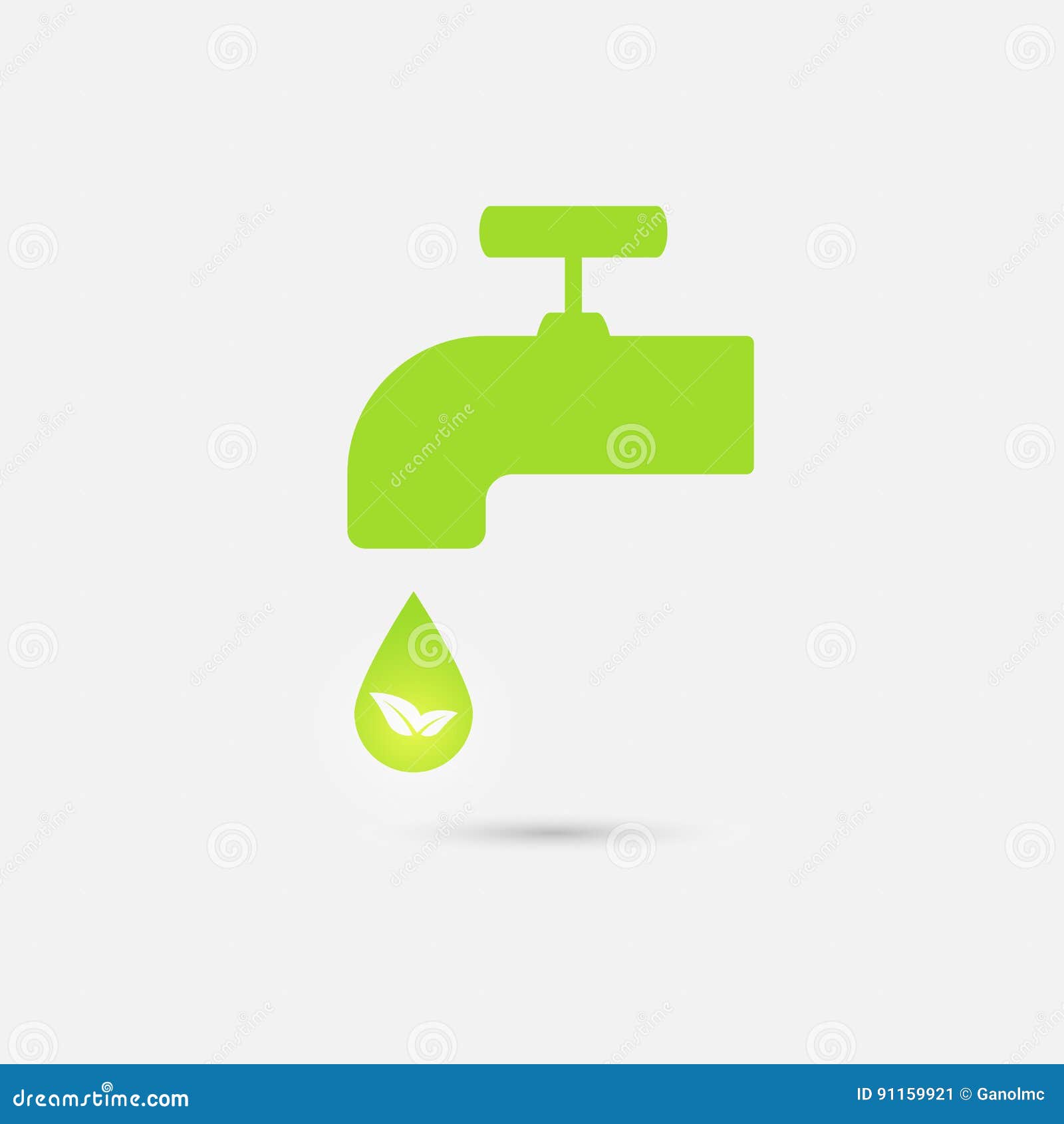 Green Icon Save Environment and Water Concept. Vector Stock Vector ...
