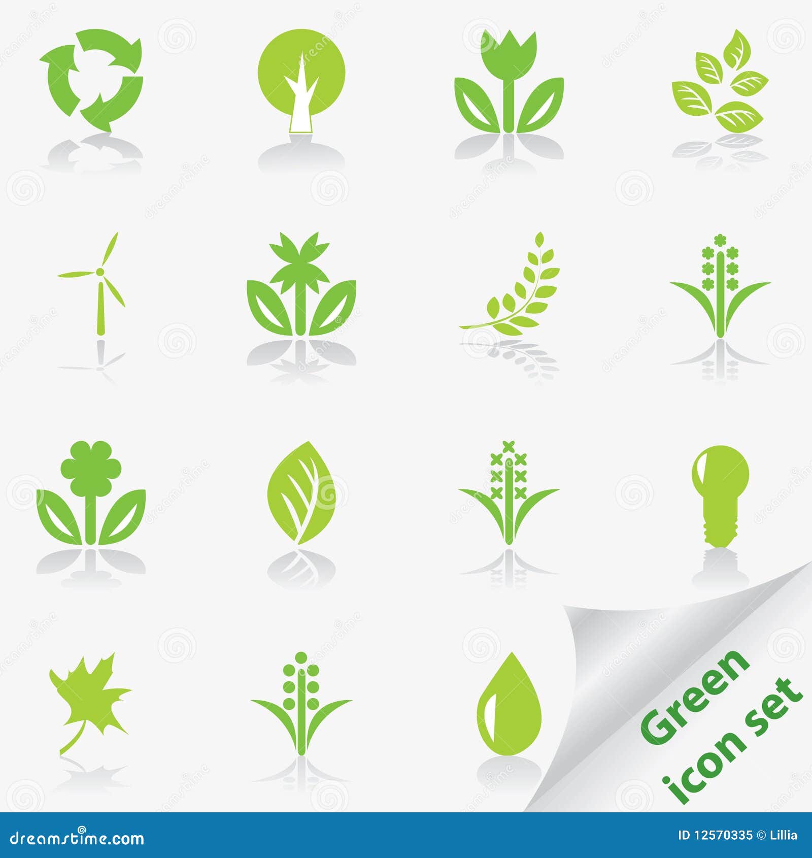 Green icon set stock vector. Illustration of protection - 12570335