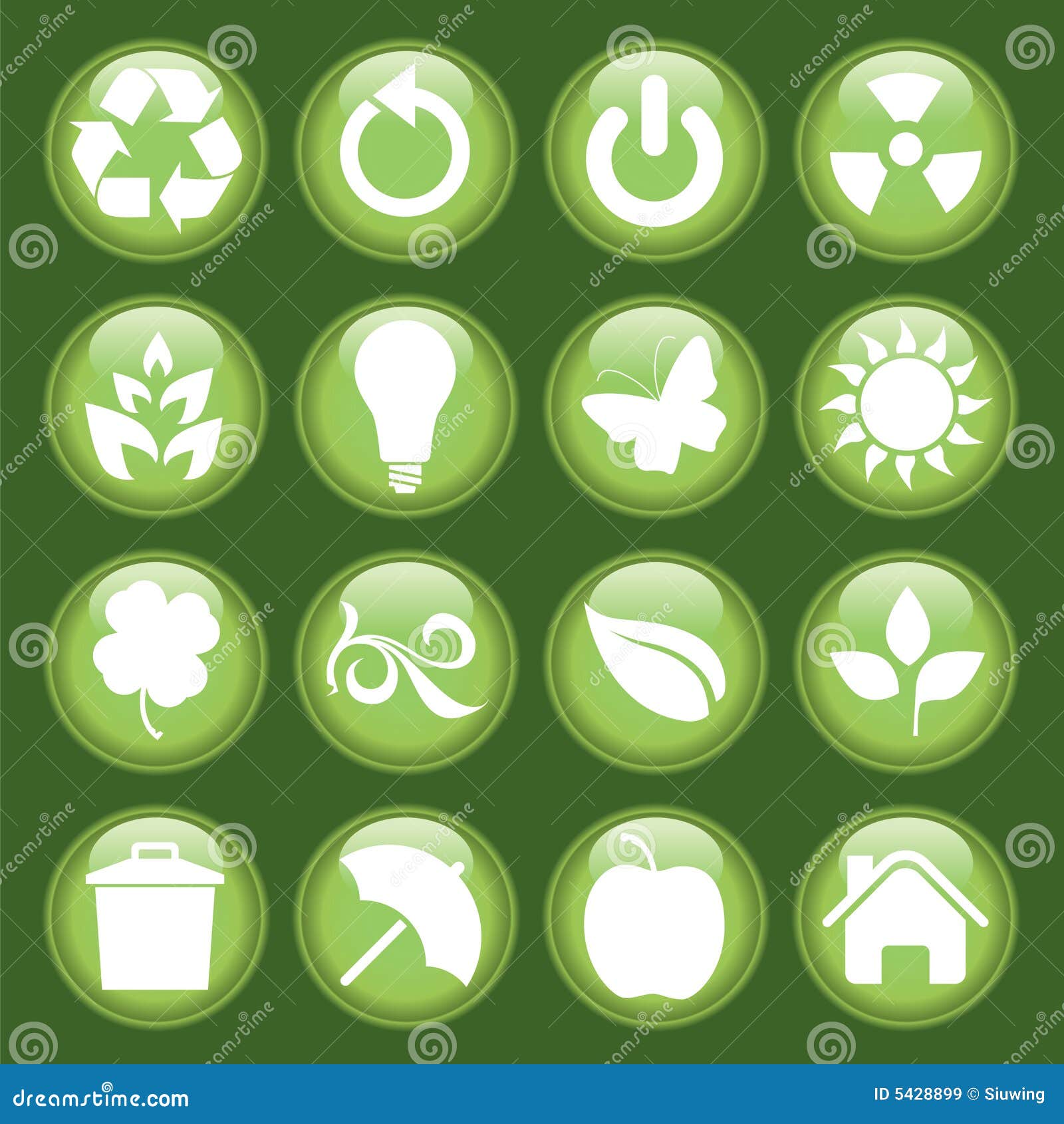 Green icon set stock vector. Illustration of design, communicate - 5428899