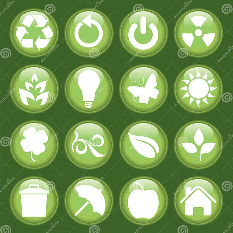 Green icon set stock vector. Illustration of design, communicate - 5428899