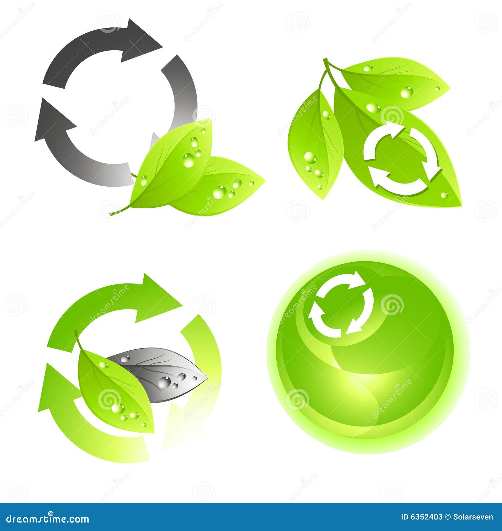 Green Icon Set stock illustration. Illustration of leaf - 6352403
