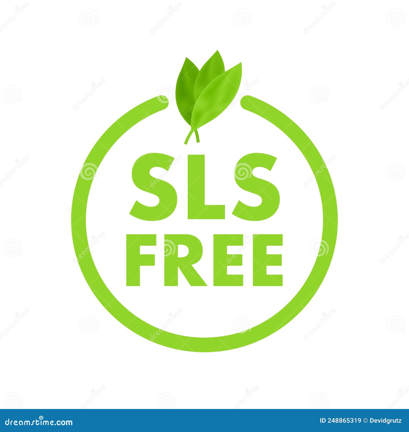 Green Icon with Sign Sls Free. Sls Free on White Background. Stock ...