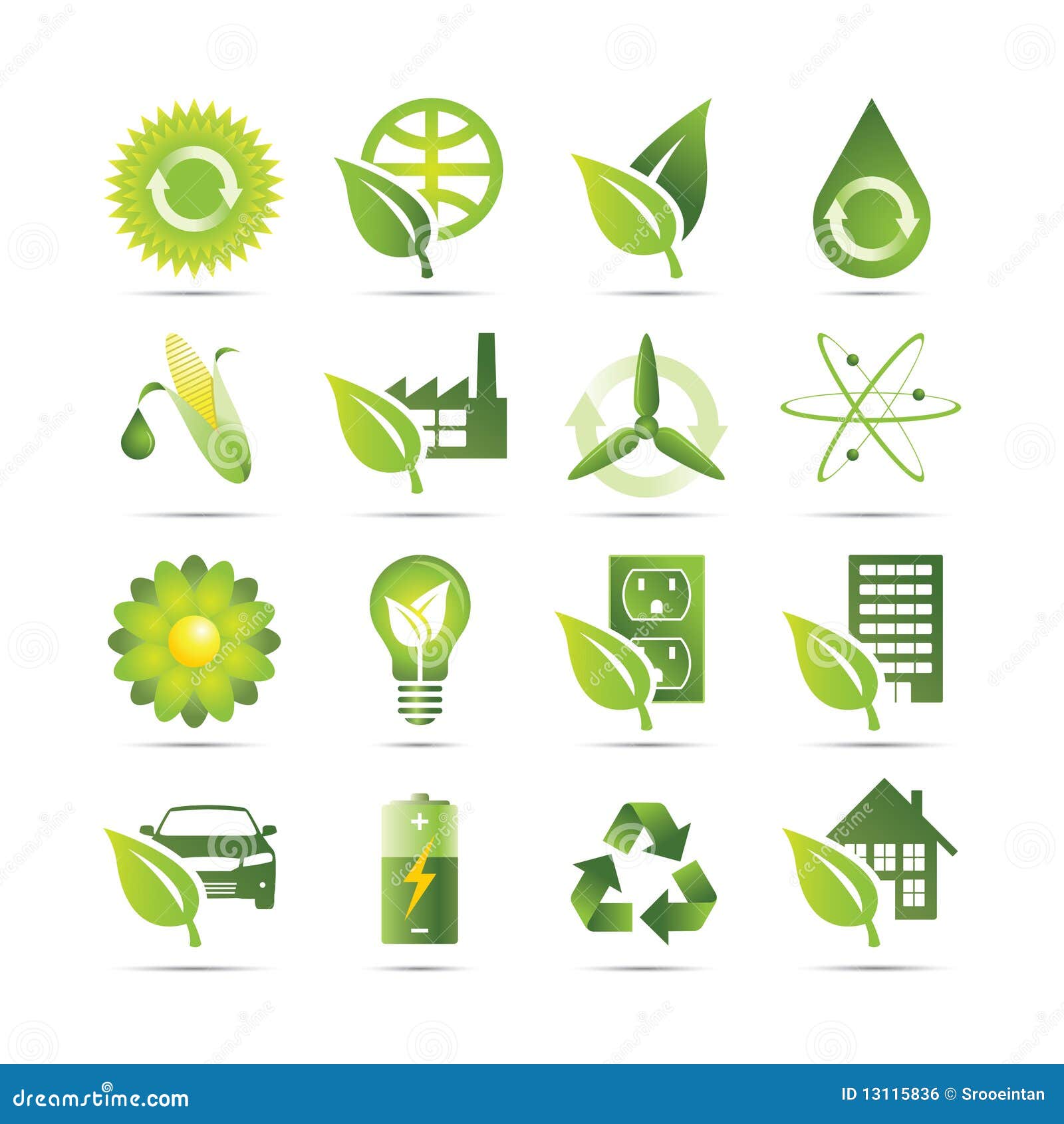 Green Icons stock vector. Illustration of circle, electrical - 13115836