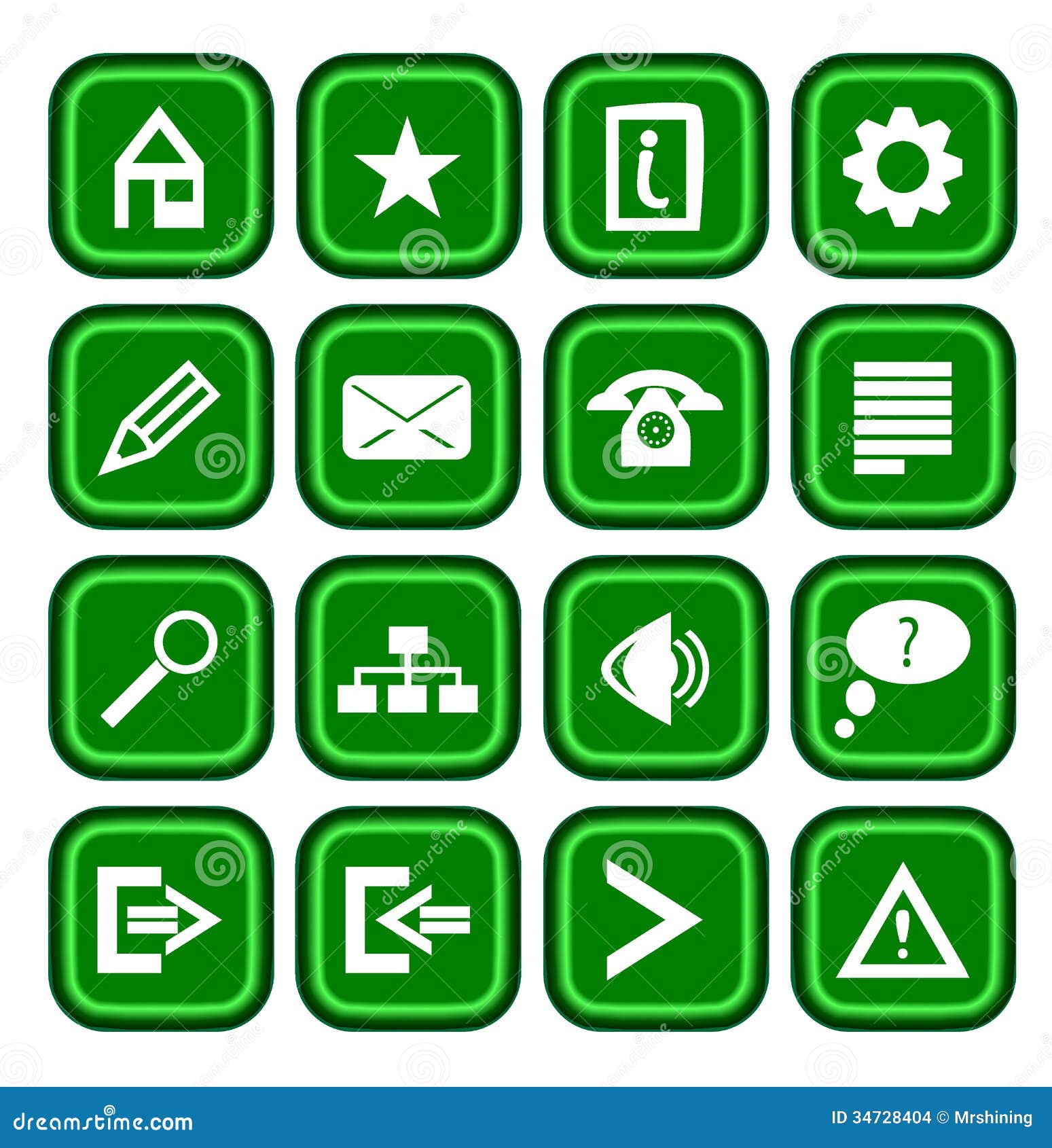 Green icons stock vector. Illustration of notice, graphic - 34728404
