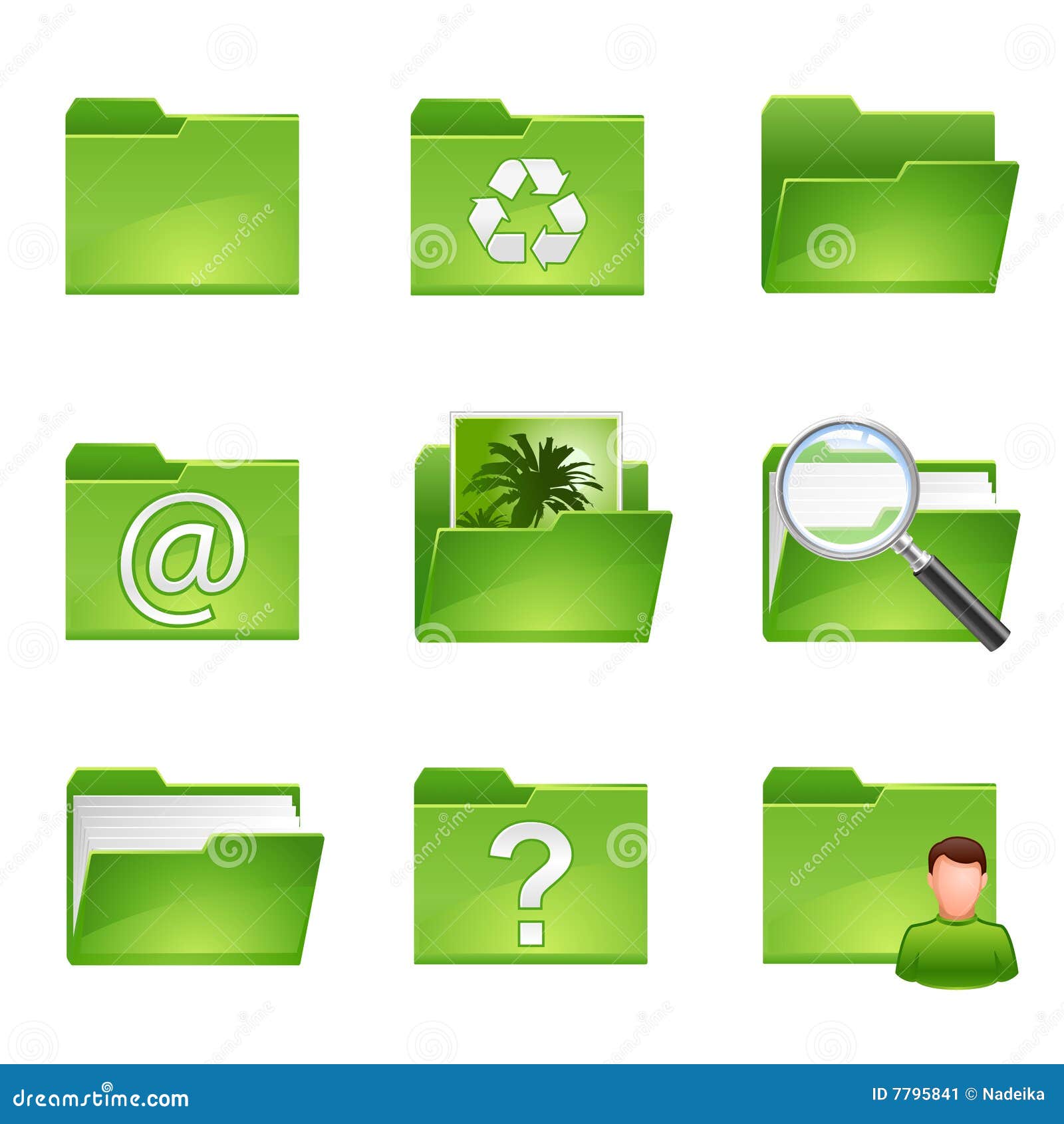 Green icons set3 stock vector. Illustration of album, issue - 7795841