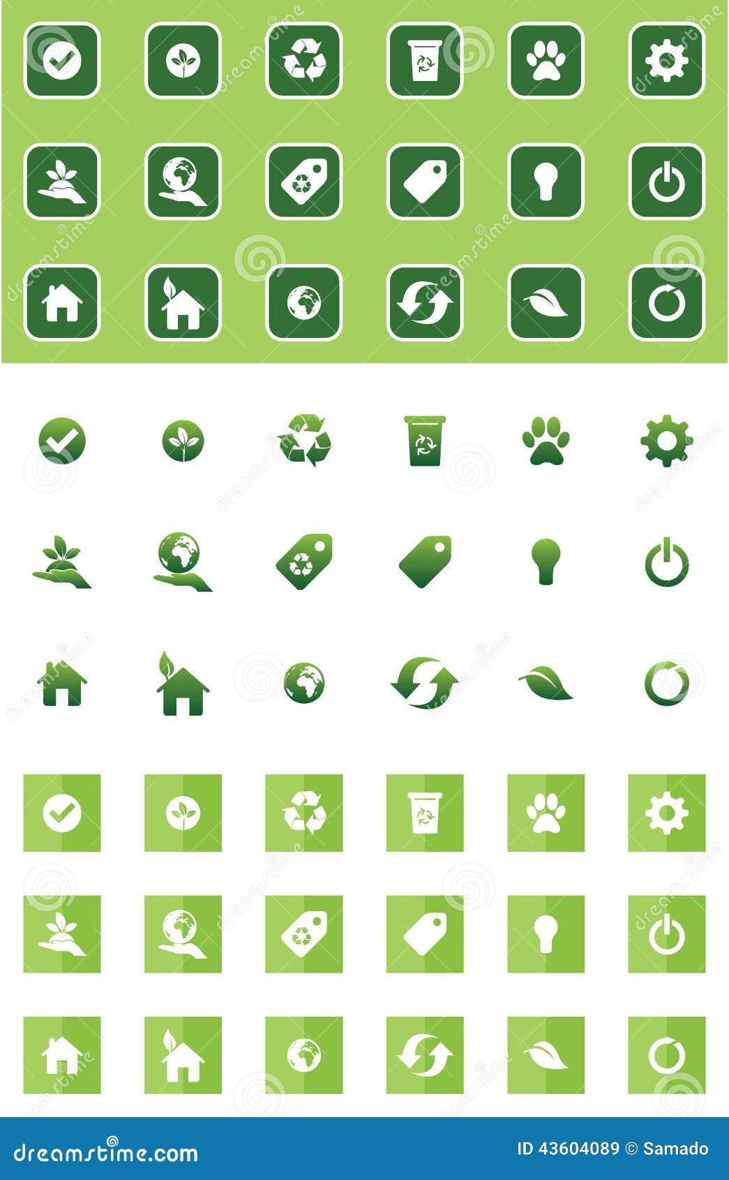 Green icons stock vector. Illustration of icon, drop - 43604089