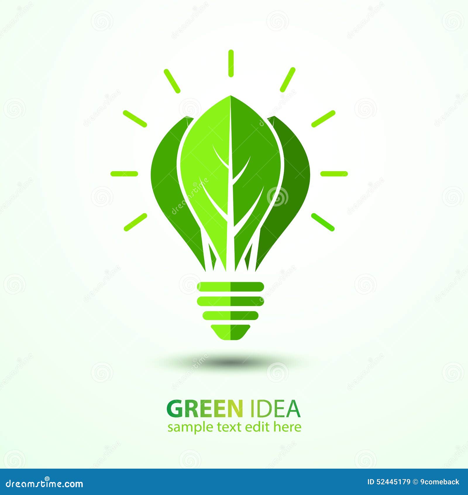 Green idea stock vector. Illustration of vector, lightbulb - 52445179